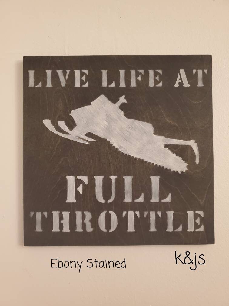 Snowmobile Live Life at Full Throttle Wood Sign Polaris | Etsy