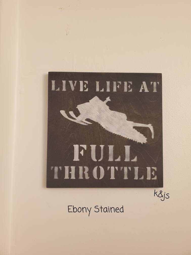 Snowmobile Live Life at Full Throttle Wood Sign Polaris | Etsy