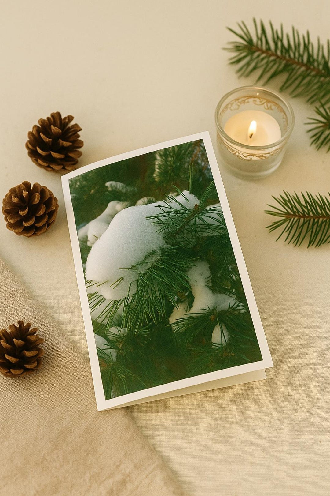 Christmas Card | Sparkling Snow on Pine | Winter Nature Photography ...