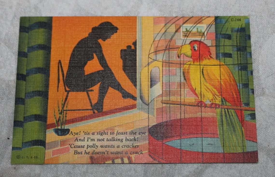 Vintage Pin up Girl Risque Postcards 1940's Original Art | Etsy