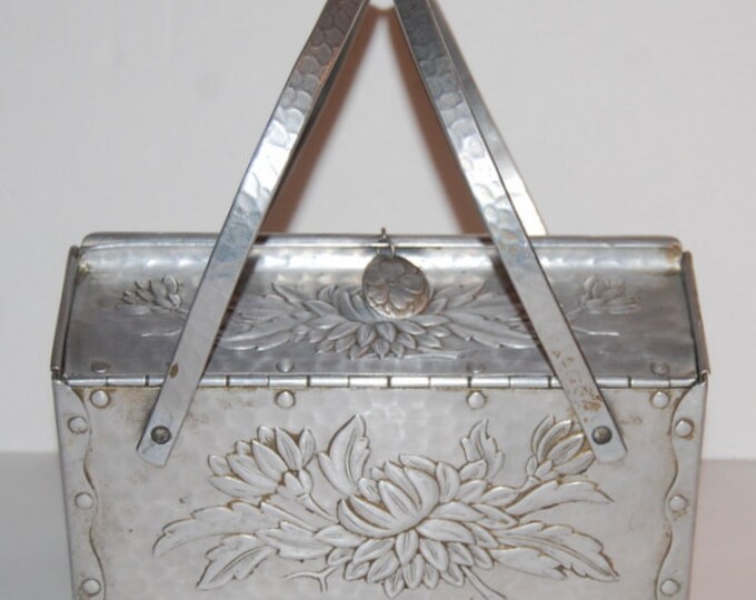 Rare Hammered Aluminum Handbag Box Purse - Etsy