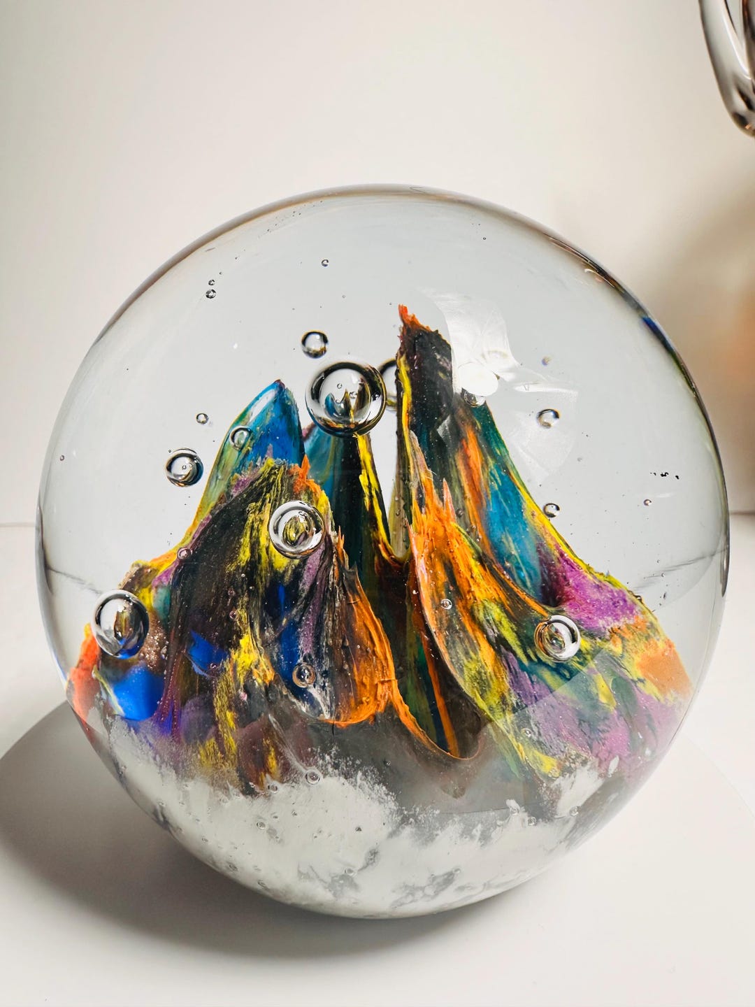 Unique Mountain-shaped Sculptural Paperweight, Handcrafted Colorful Art ...