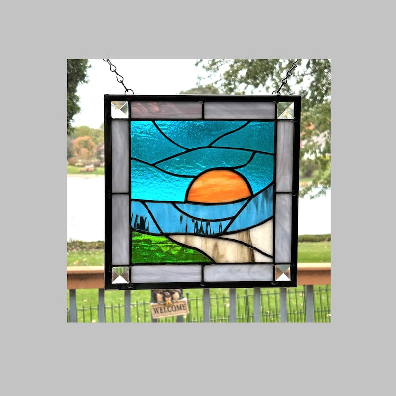 Stain Glass Panel Sunset - Etsy