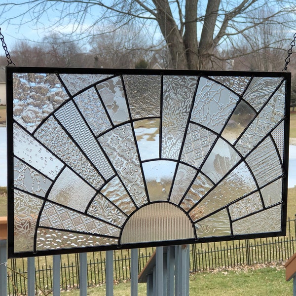 Clear Stained Glass Panel - Etsy