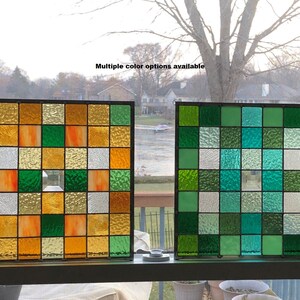 Choice of Colors Stained Glass Window Hanging Panel Geometric - Etsy