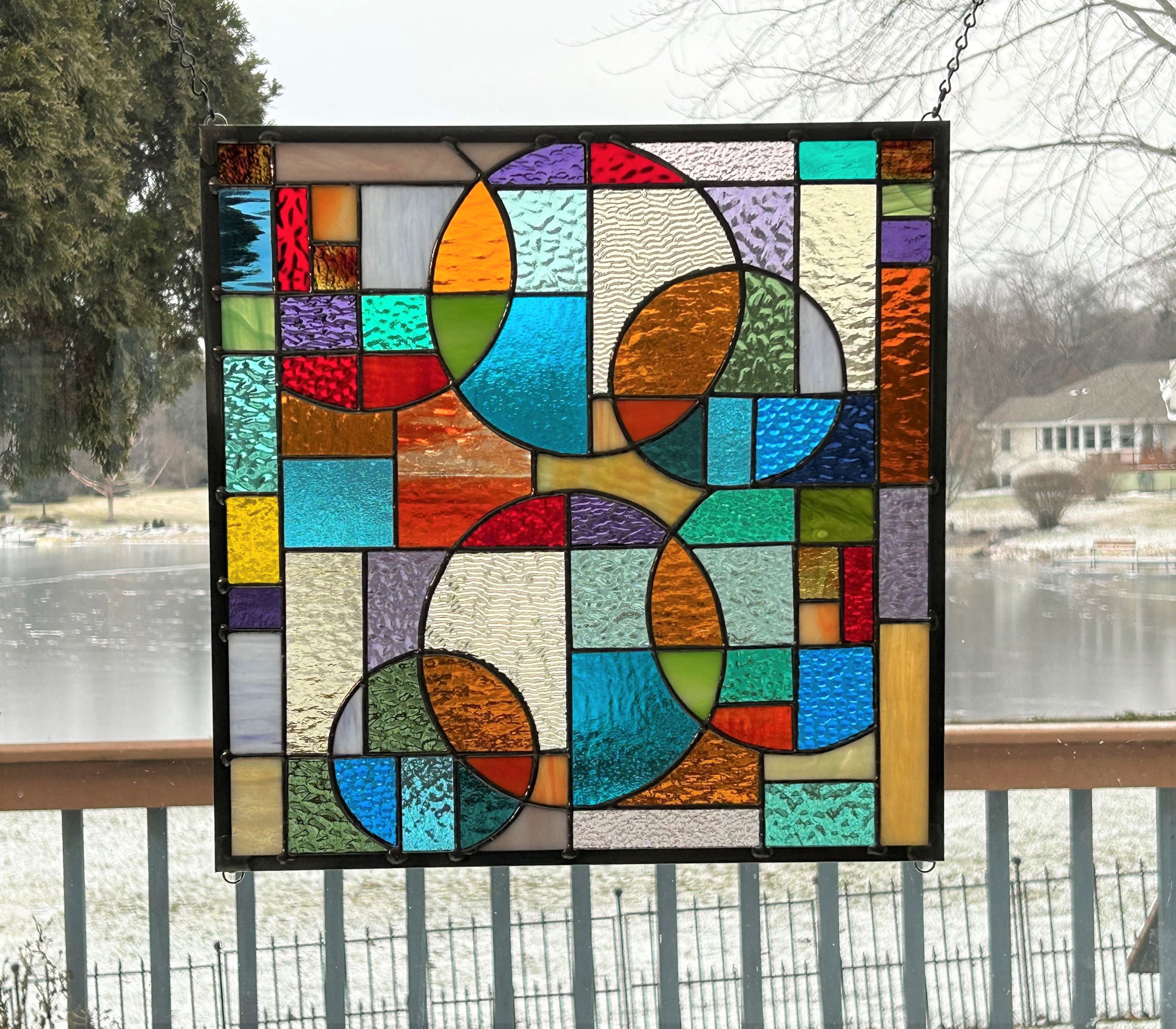 Geometric Stained Glass Window