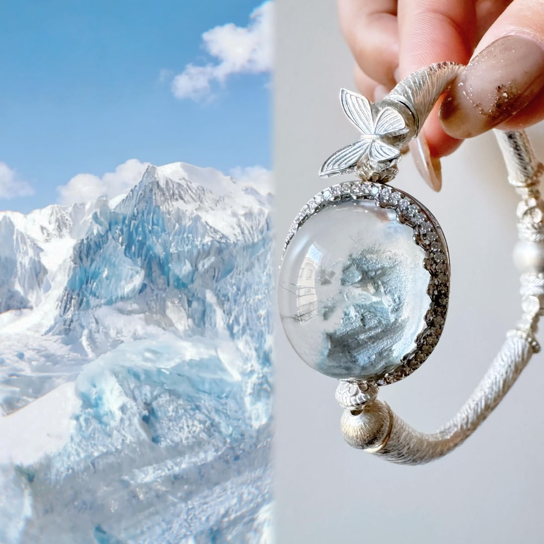Blue Phantom Quartz Bracelet With 925 Silver：calm Mind, Energy ...