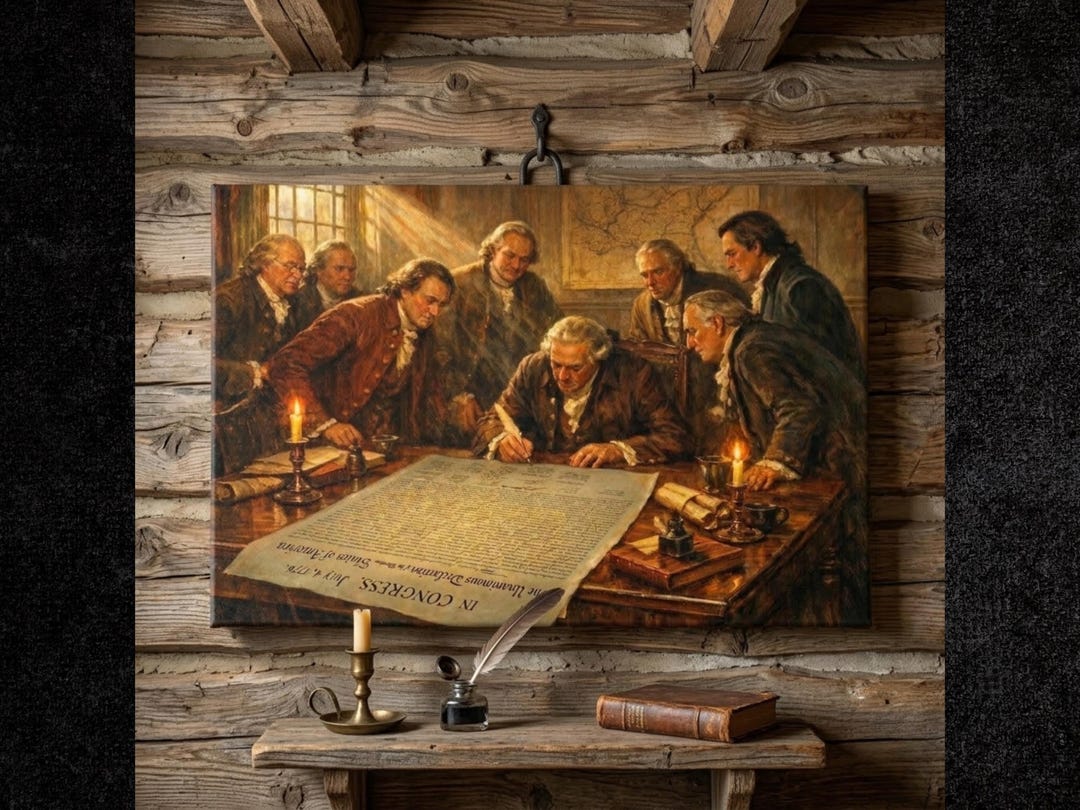 Declaration of Independence Signing Canvas Wall Art, Founding Fathers ...