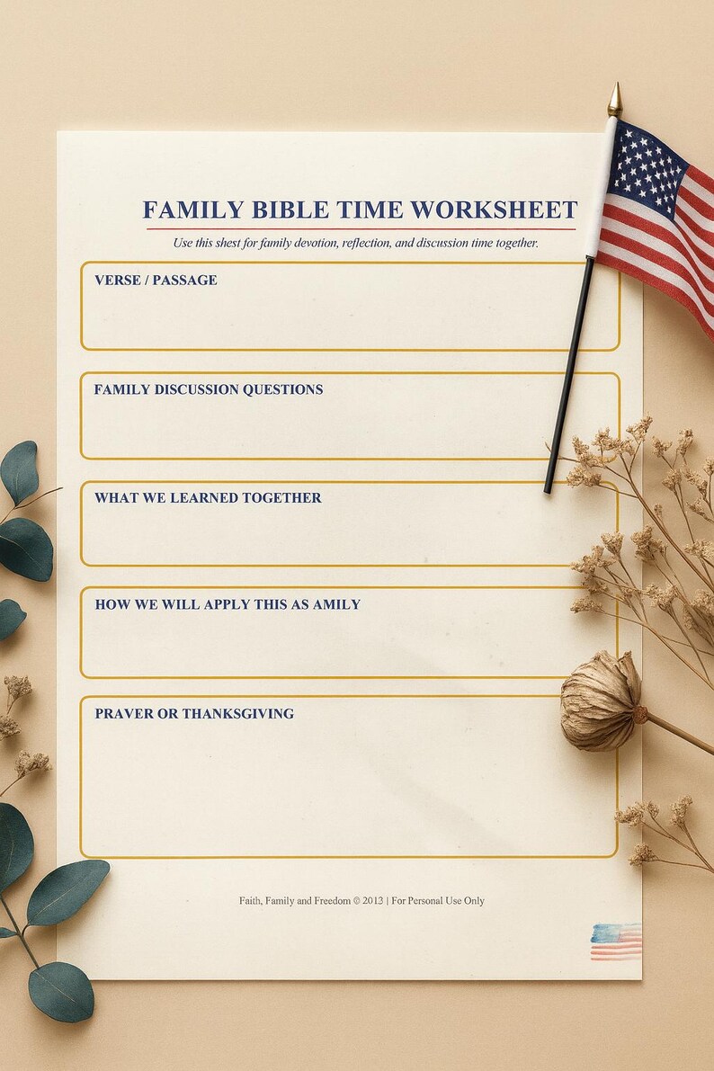 Family Bible Time Worksheet | Christian Family Devotional | Printable ...