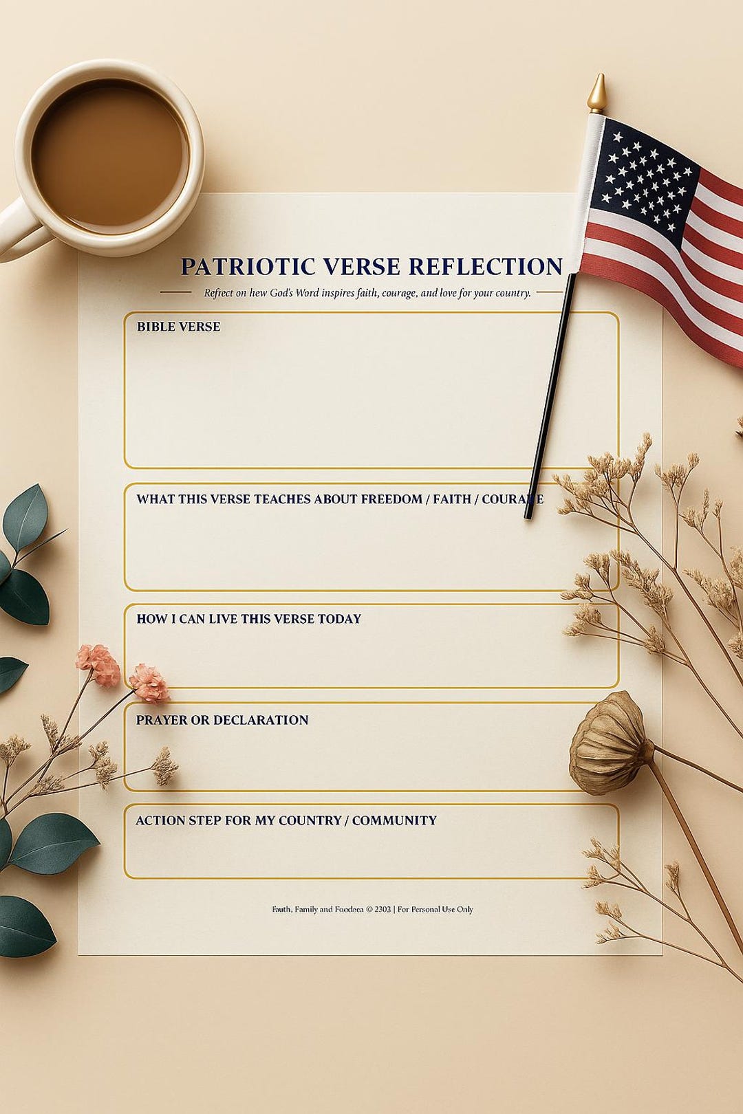 365-day Verse Reflection Journal | Daily Scripture Study Printable ...