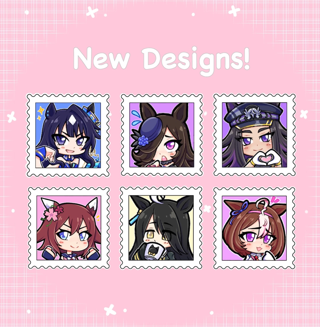 Umamusume Pretty Derby Stickers | Stamp Theme | White Vinyl - Etsy