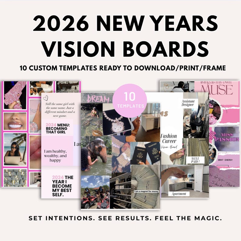 2026 Vision Board Kit – Manifest Dreams With Friends | New Year Goal ...