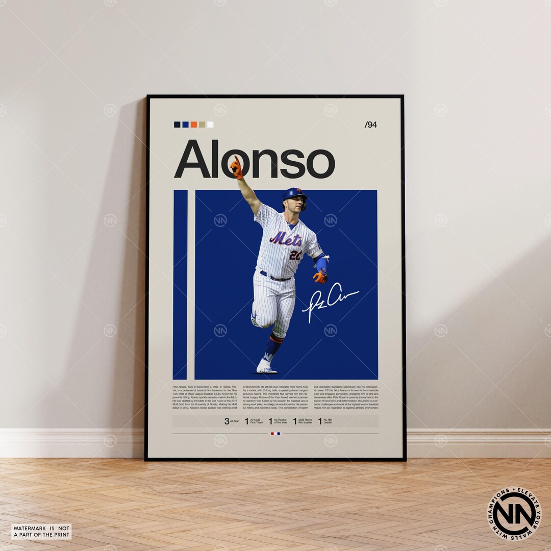 Pete Alonso Poster, New York Mets Poster, Baseball Prints, Sports ...