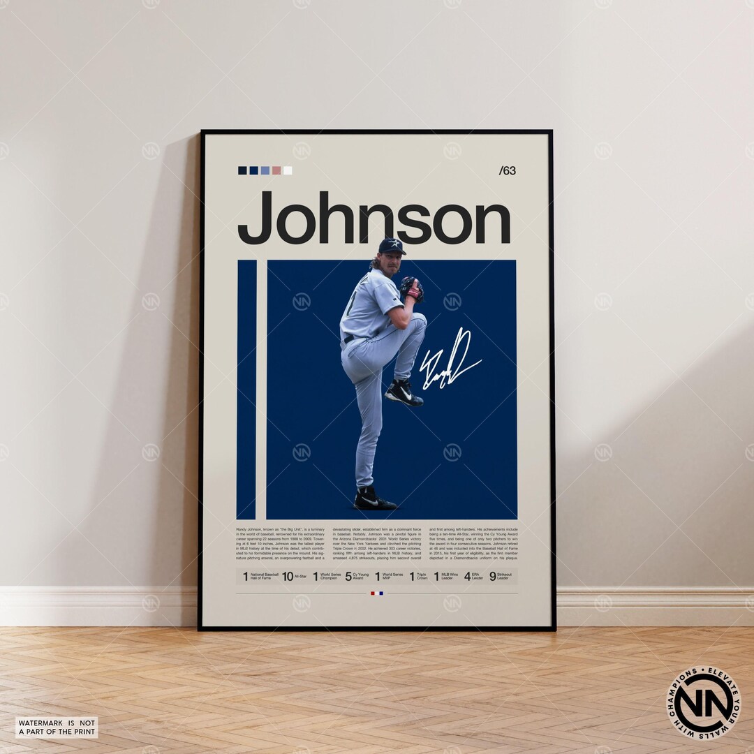 Randy Johnson Poster, Houston Astros Print, Baseball Prints, Sports ...