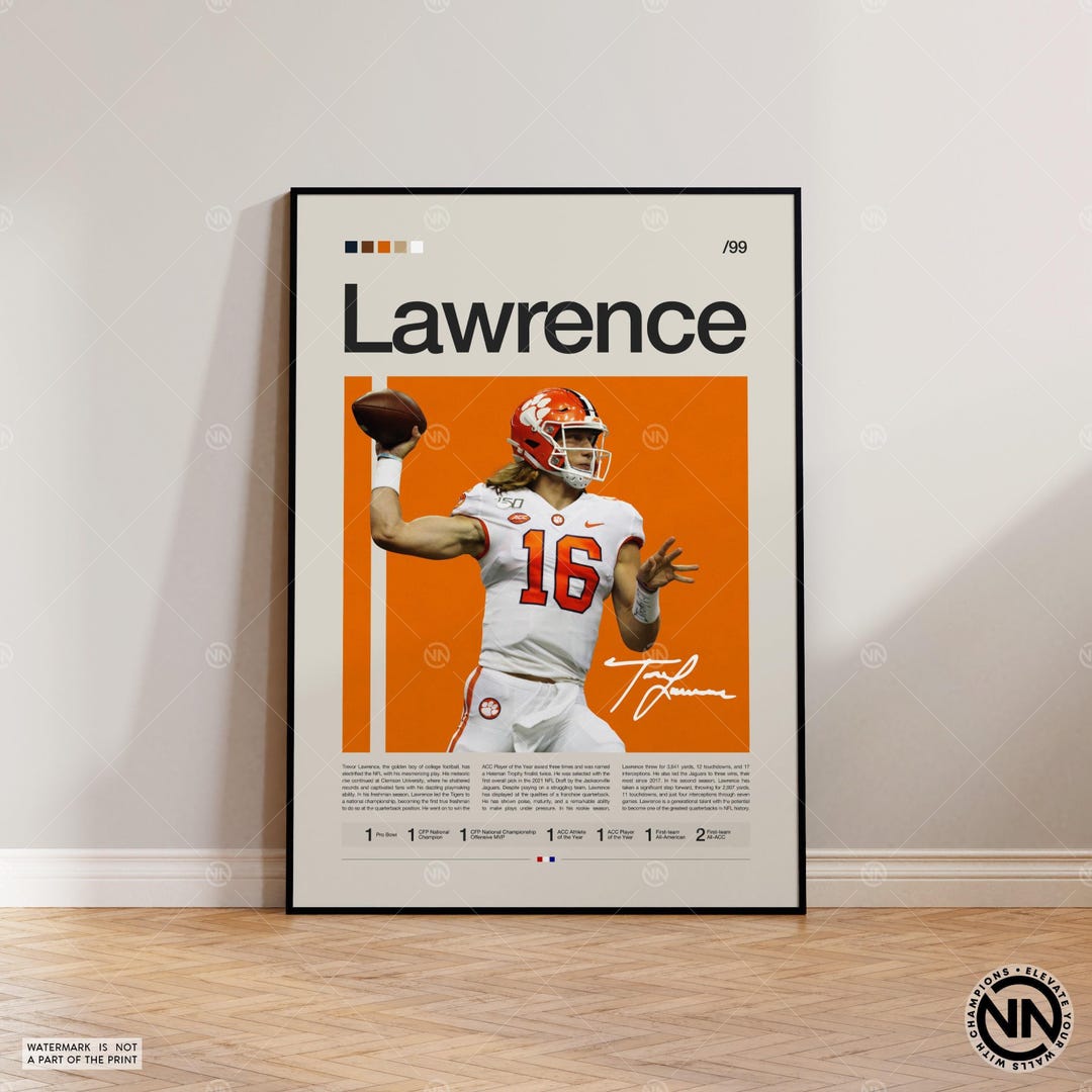 Trevor Lawrence Poster, Jacksonville Jaguars, NFL Poster, Sports Poster ...
