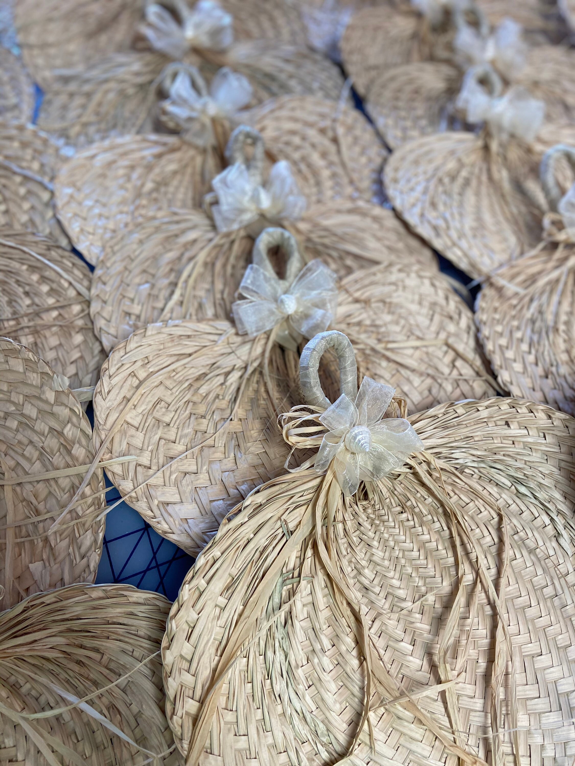 Raffia Fans OVER 30 COLORS Wedding Fans Beach Centerpiece | Etsy