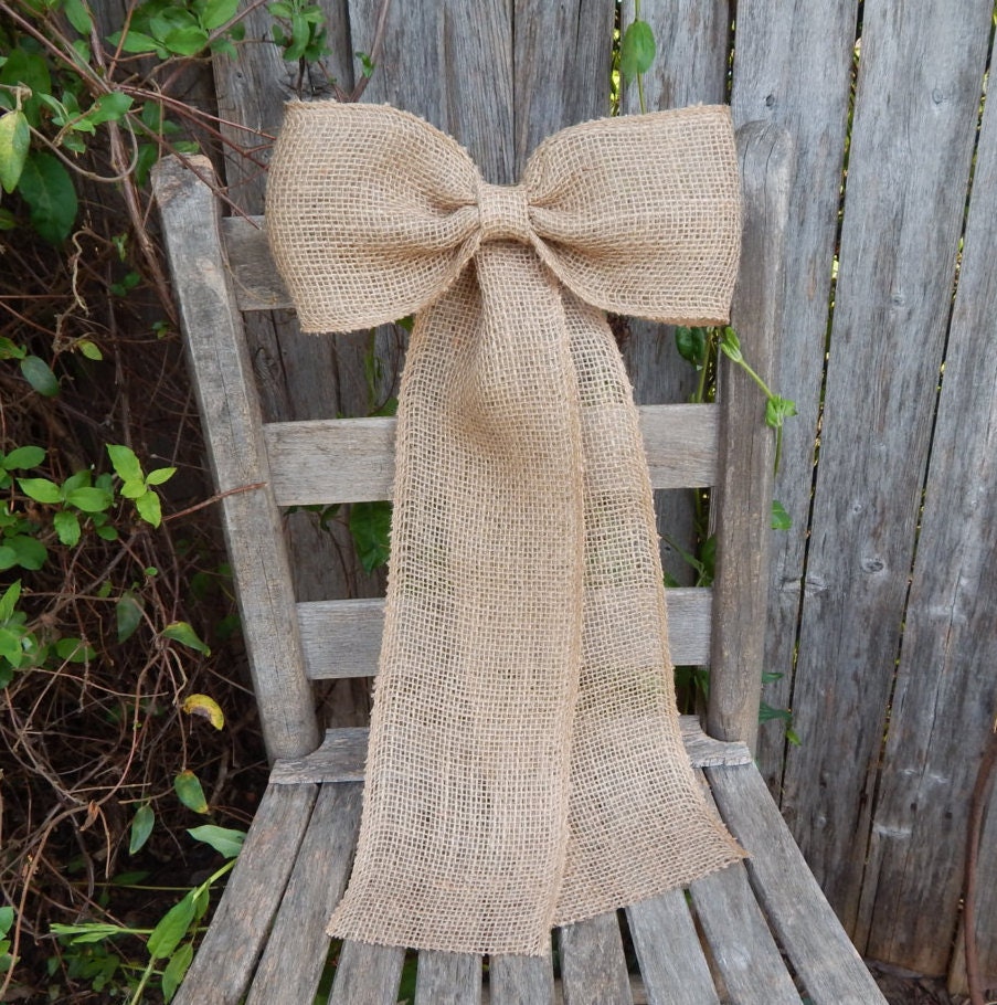 Burlap Pew Bow Rustic Wedding Church Pew Fall Wedding Etsy