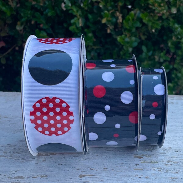 Mickey Mouse Black and White Ribbon - Etsy