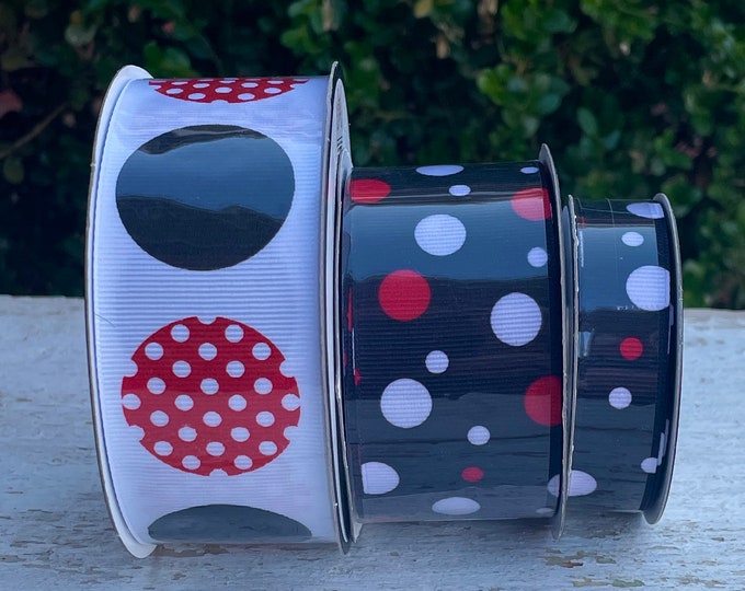 DISNEY STYLE RIBBONS, Assorted Red, Black and White Ribbons, Use Them ...