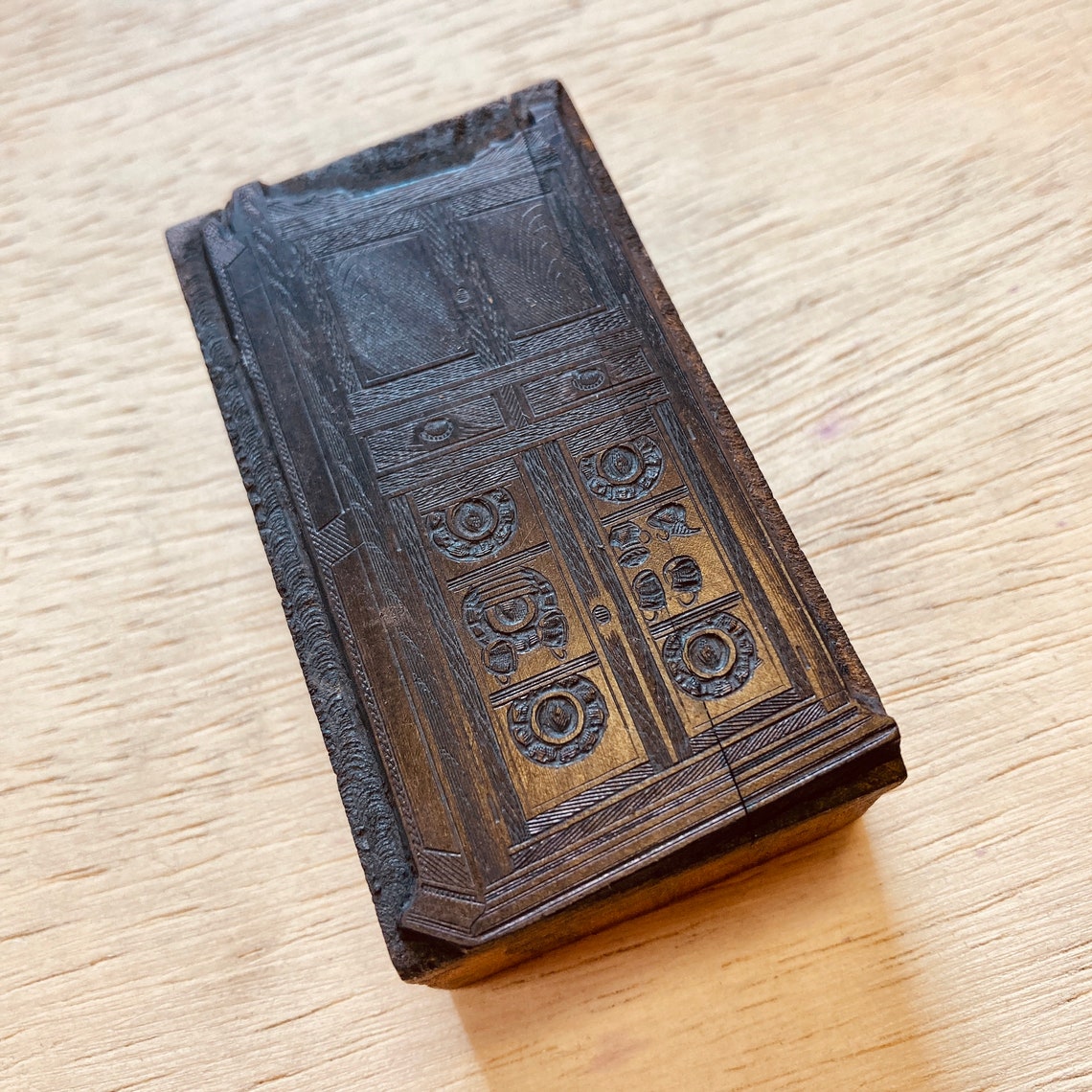 OAK CABINET Wooden Furniture Vintage Copper Printers Block - Etsy