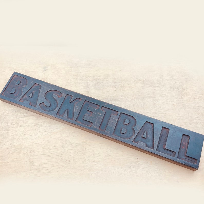 Large BASKETBALL WOOD-TYPE Vintage Letterpress Printing Block, Large ...