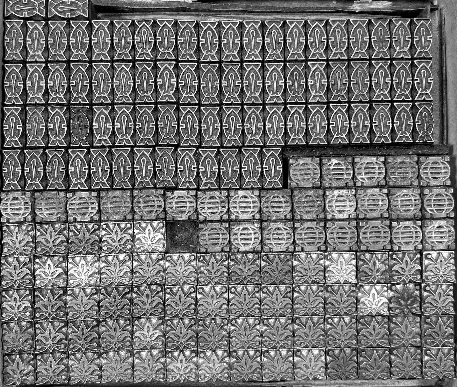 Set of VINTAGE Metal LETTERPRESS Borders, 1900s Antique Printing Press ...