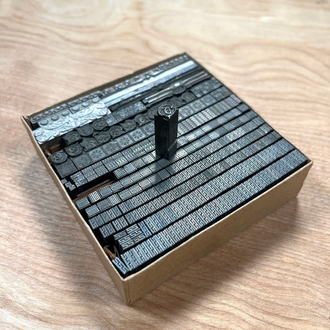 Collection of VINTAGE Metal LETTERPRESS BORDERS, 1900s Antique Printing ...