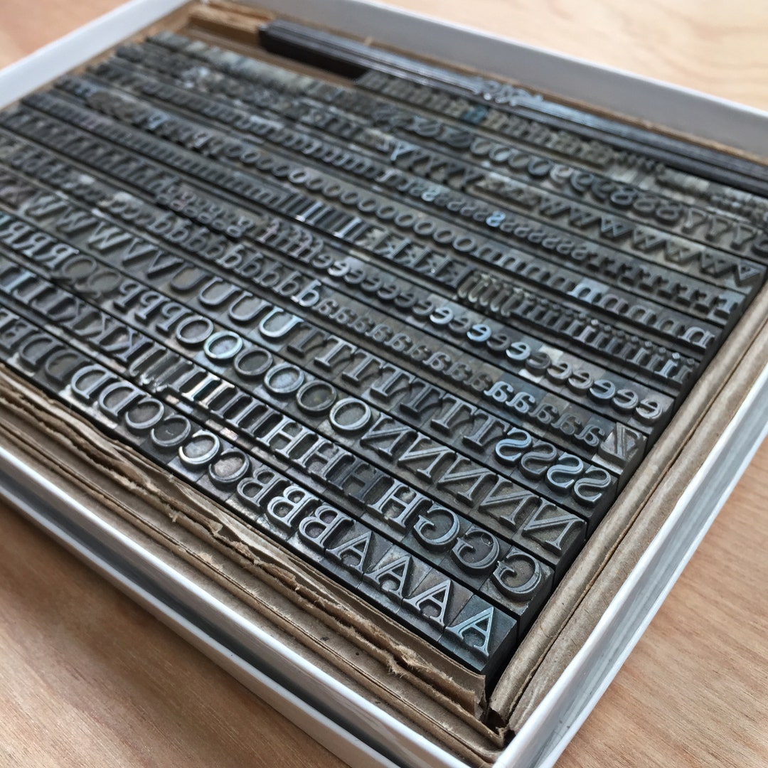 INLINE 24 Point SERIF Lead Type, Antique Vintage Font for Letterpress ...