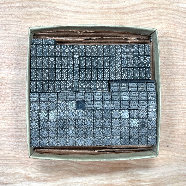 Set of VINTAGE Metal LETTERPRESS Borders, 1900s Antique Printing Press ...