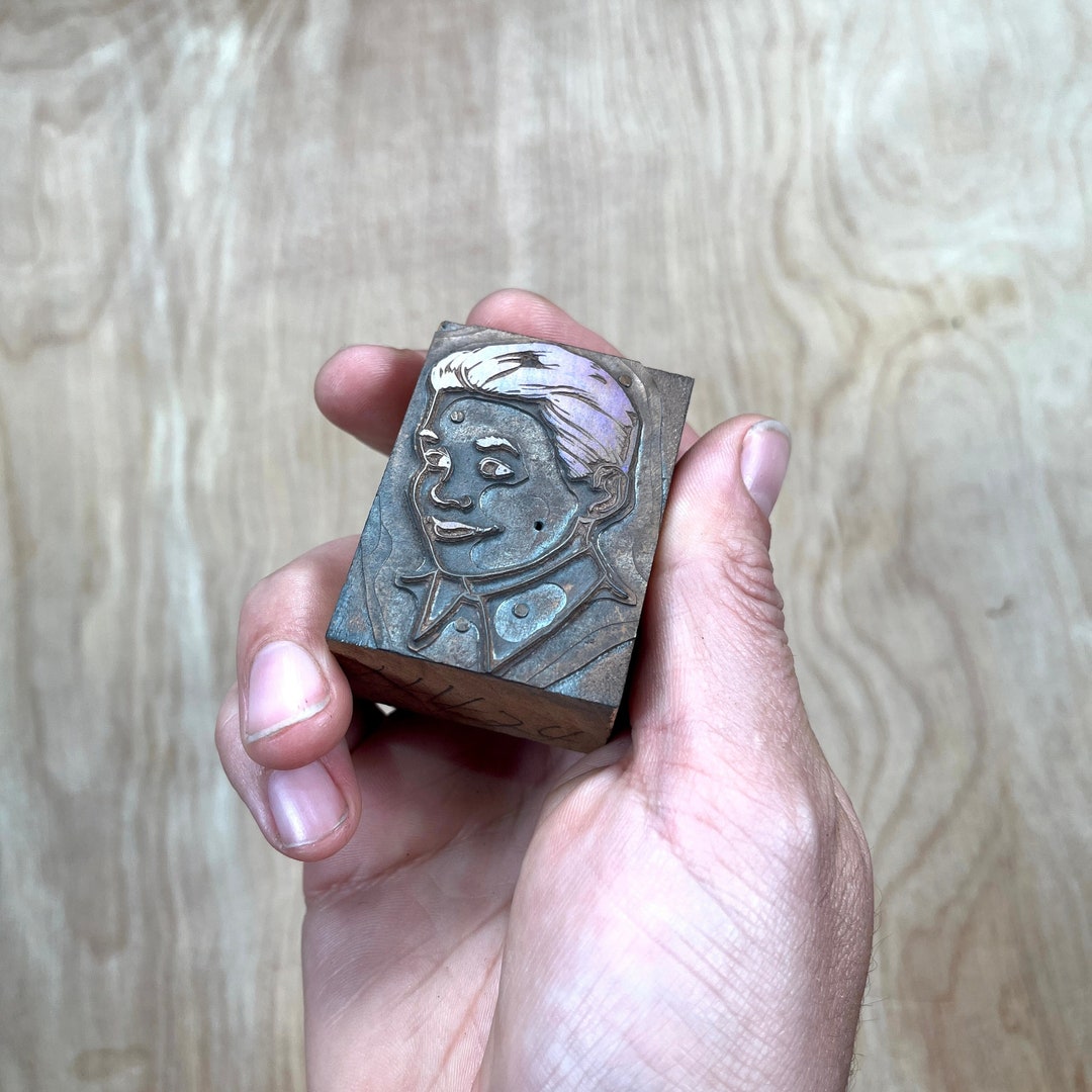 PORTRAIT of a BOY Vintage METAL Engraving Letterpress Printmaking ...