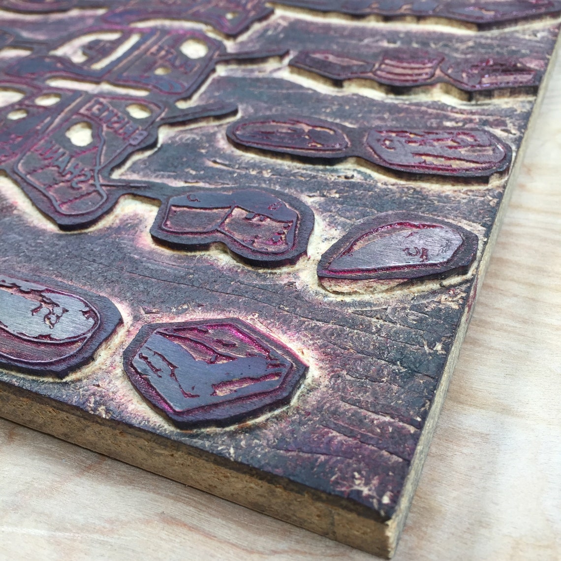 BUTCHER BEEF CUTS Parts of a Cow, Letterpress Printers Block, Vintage ...