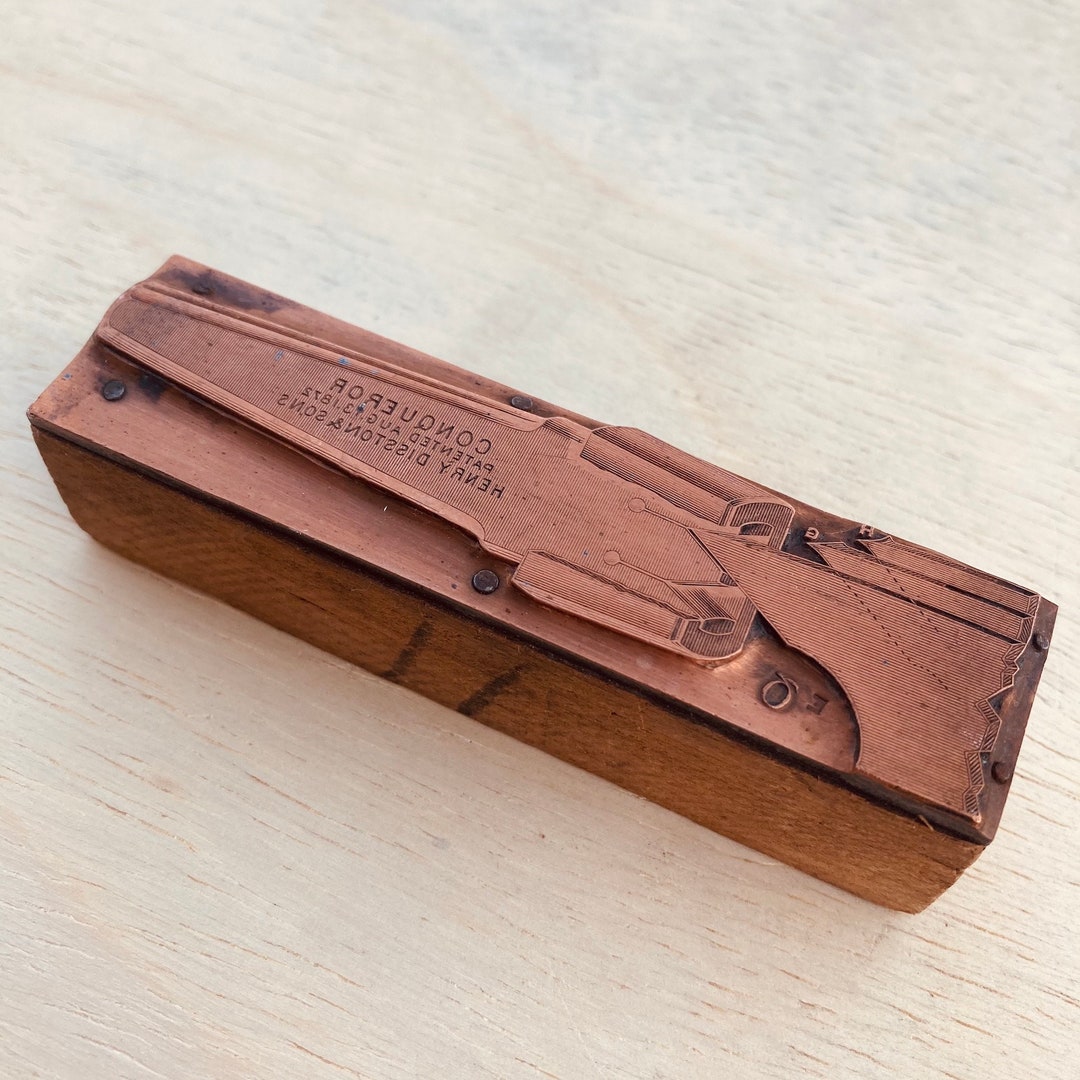 CONQUEROR Saw Tooth Swage Printing Block, Vintage Letterpress Plate ...