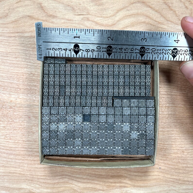 Set of VINTAGE Metal LETTERPRESS Borders, 1900s Antique Printing Press ...