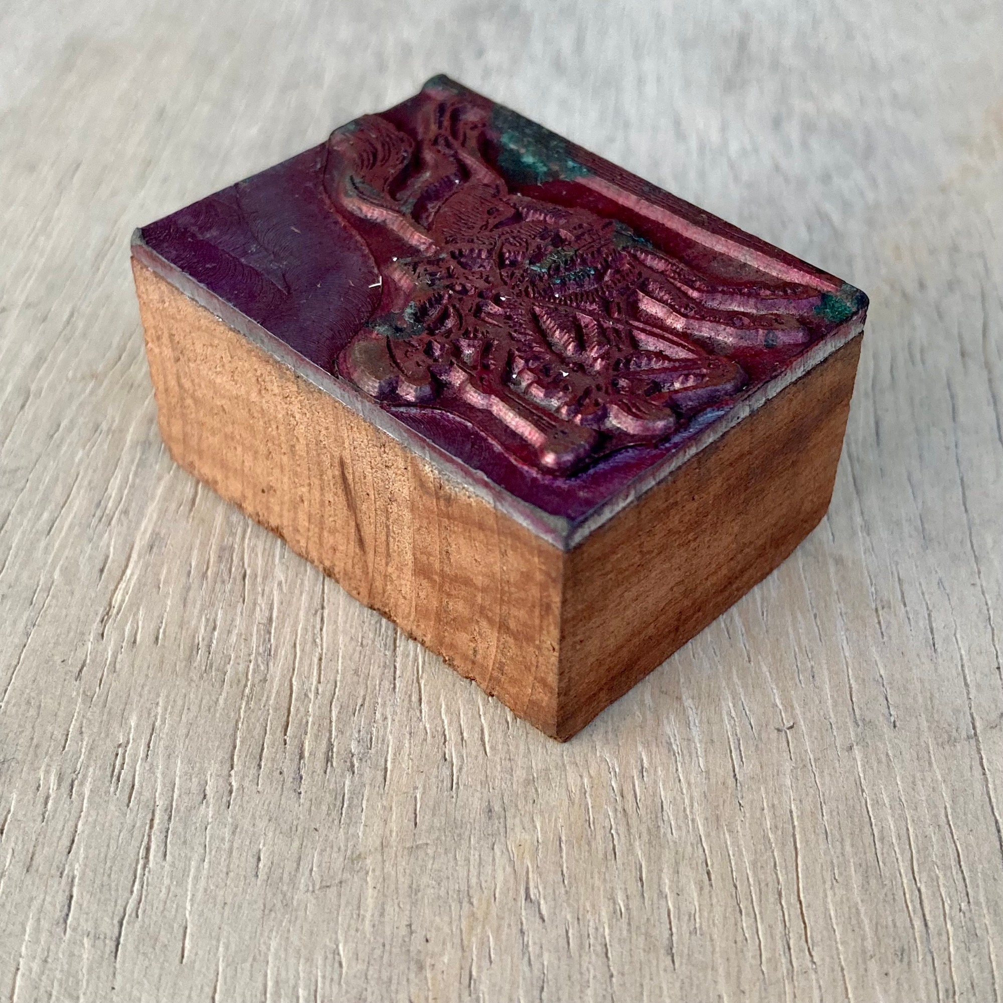 VICTORIAN BUGLER on STEED Vintage Letterpress Printers Block, Horse ...