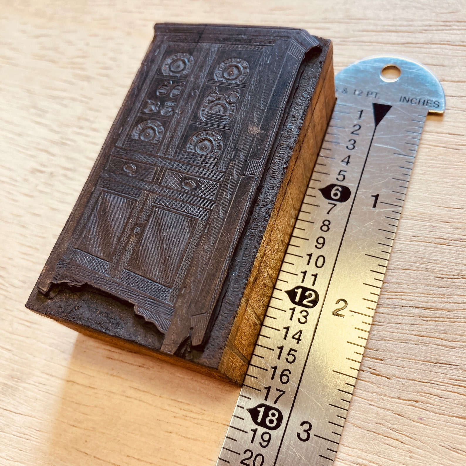 OAK CABINET Wooden Furniture Vintage Copper Printers Block - Etsy