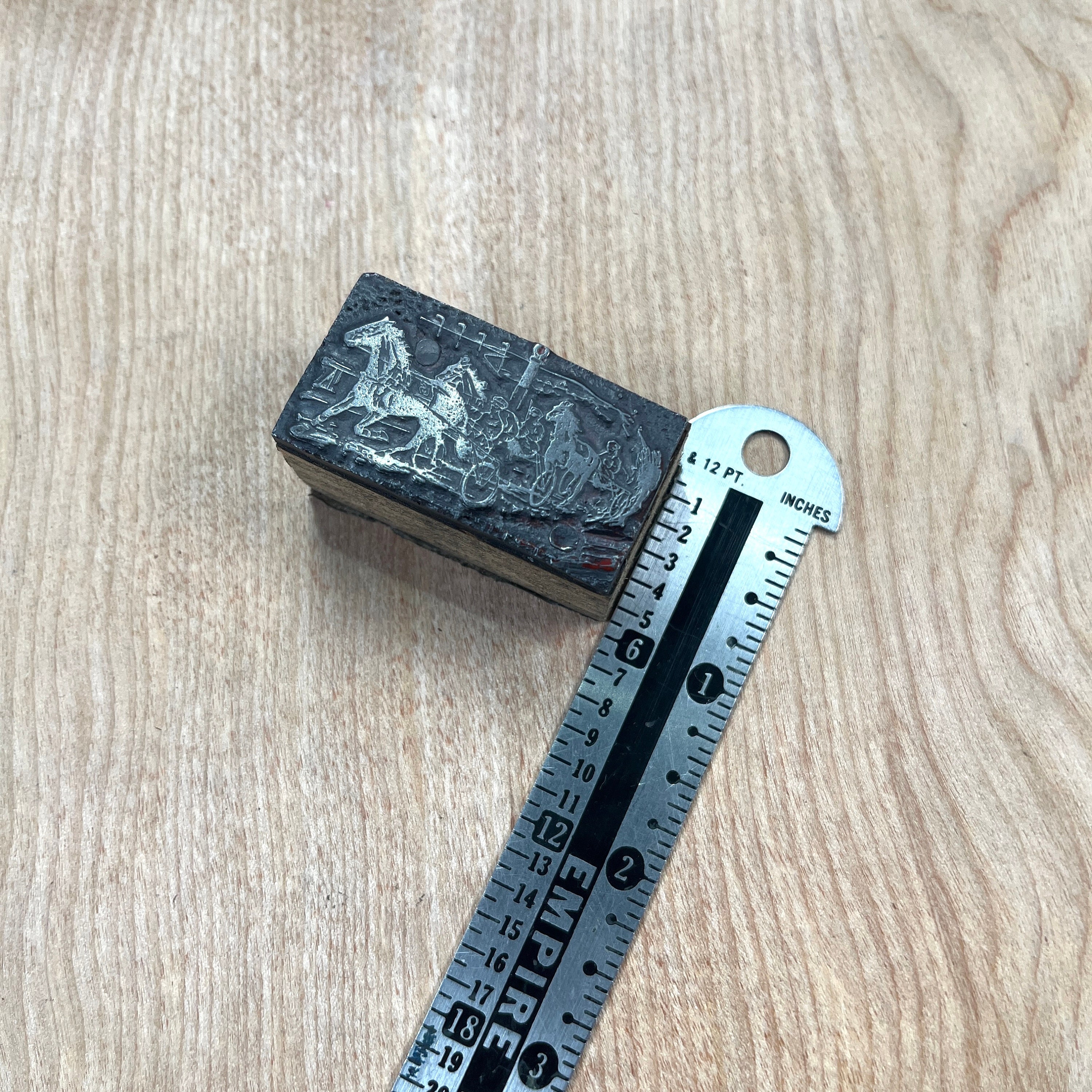 HORSE HARNESS Chariot RACING Vintage Metal Engraving Letterpress ...