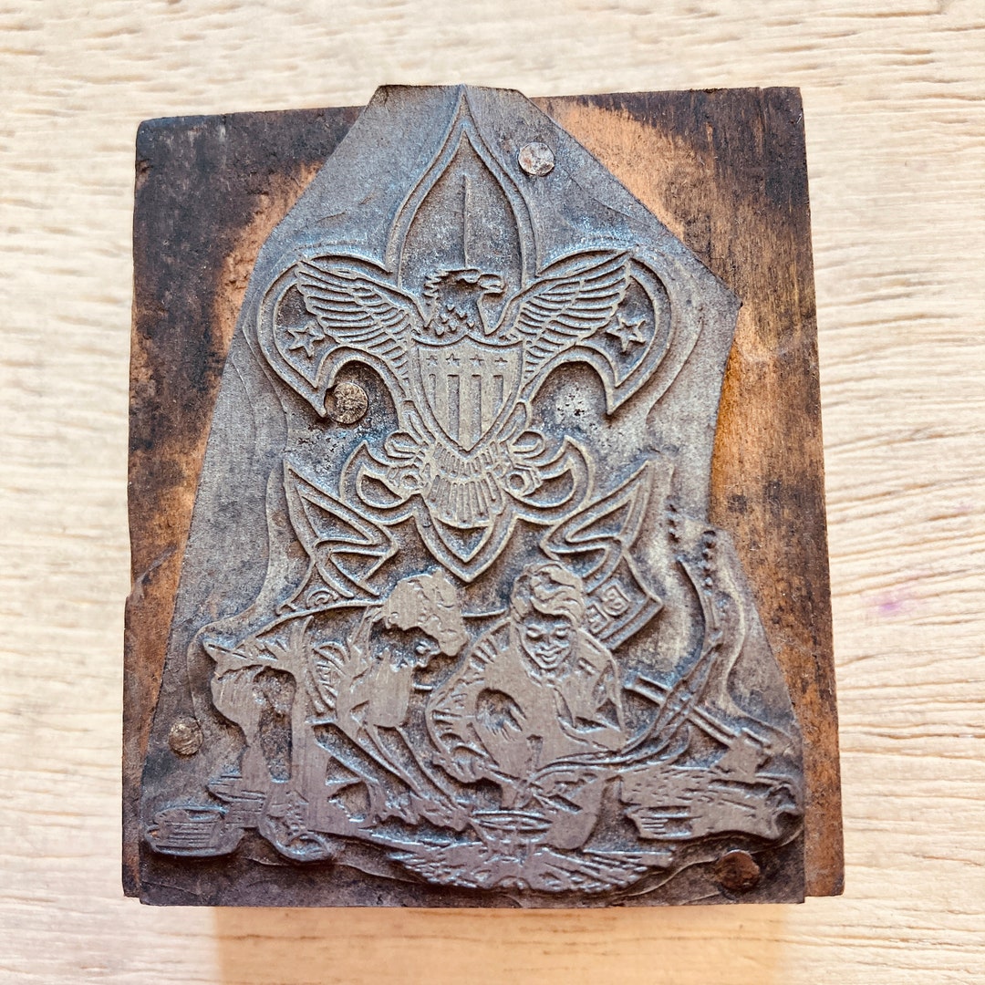 BOY SCOUTS of AMERICA Vintage Letterpress Printing Block, Antique Art ...