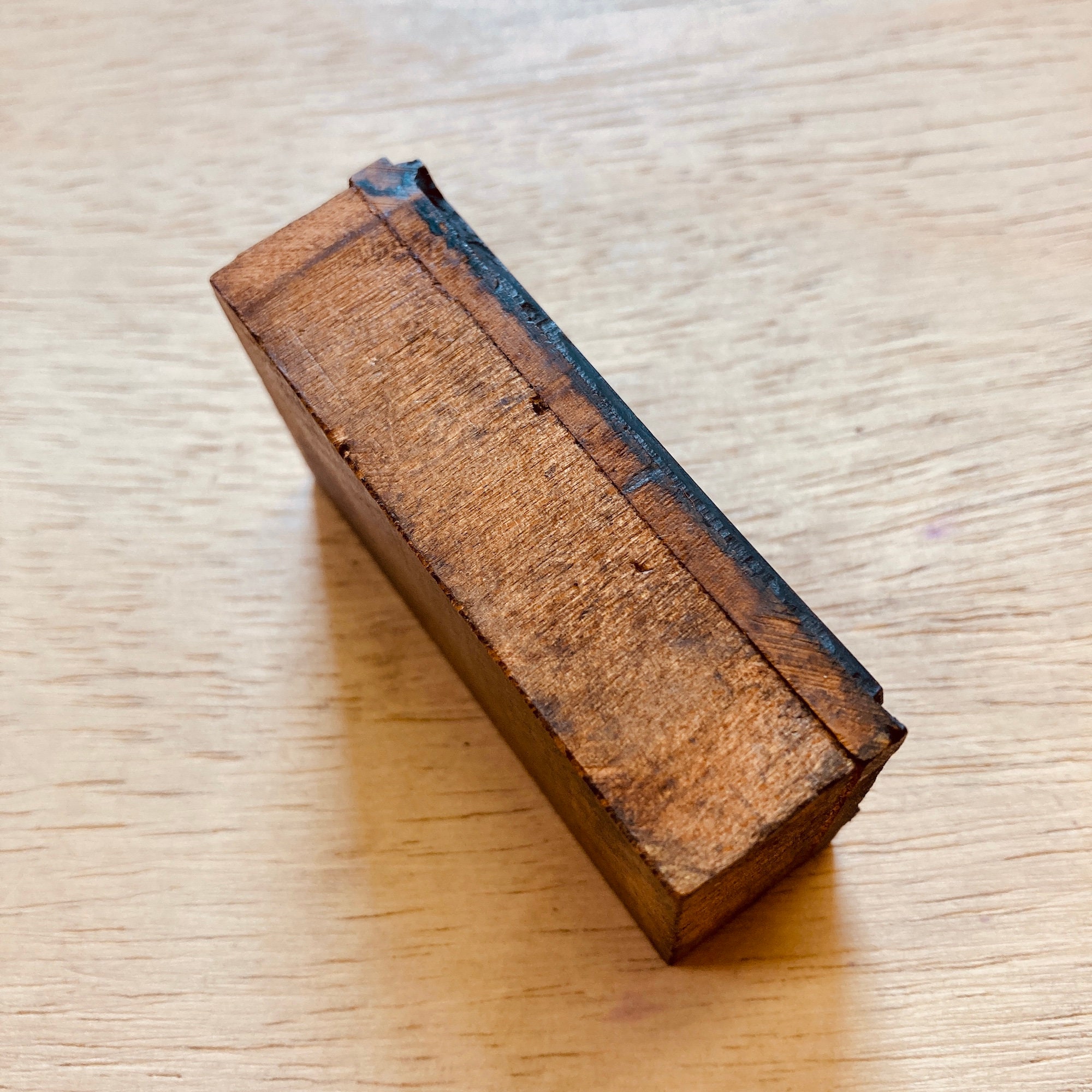 OAK CABINET Wooden Furniture Vintage Copper Printers Block, Advertising ...