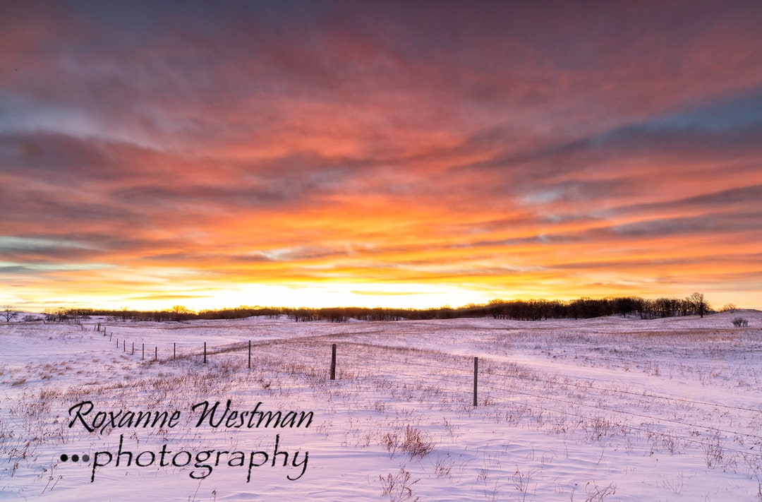 North Dakota Winter Sunrise Photography Print - Etsy