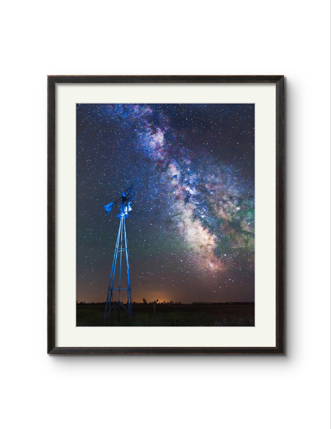 Milky Way Galaxy Windmill Print//north Dakota Prairie Art//north Dakota ...