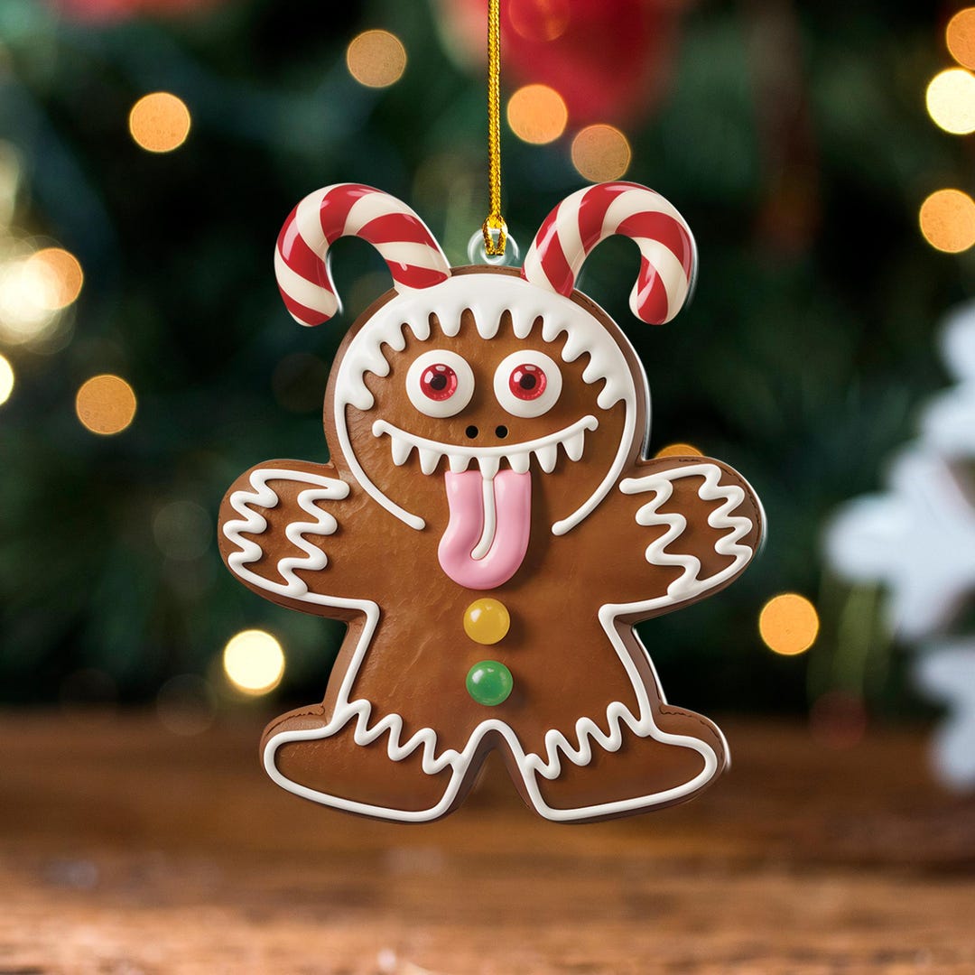 Krampus Gingerbread Christmas Ornament, Gingerman Krampus Xmas Decor ...