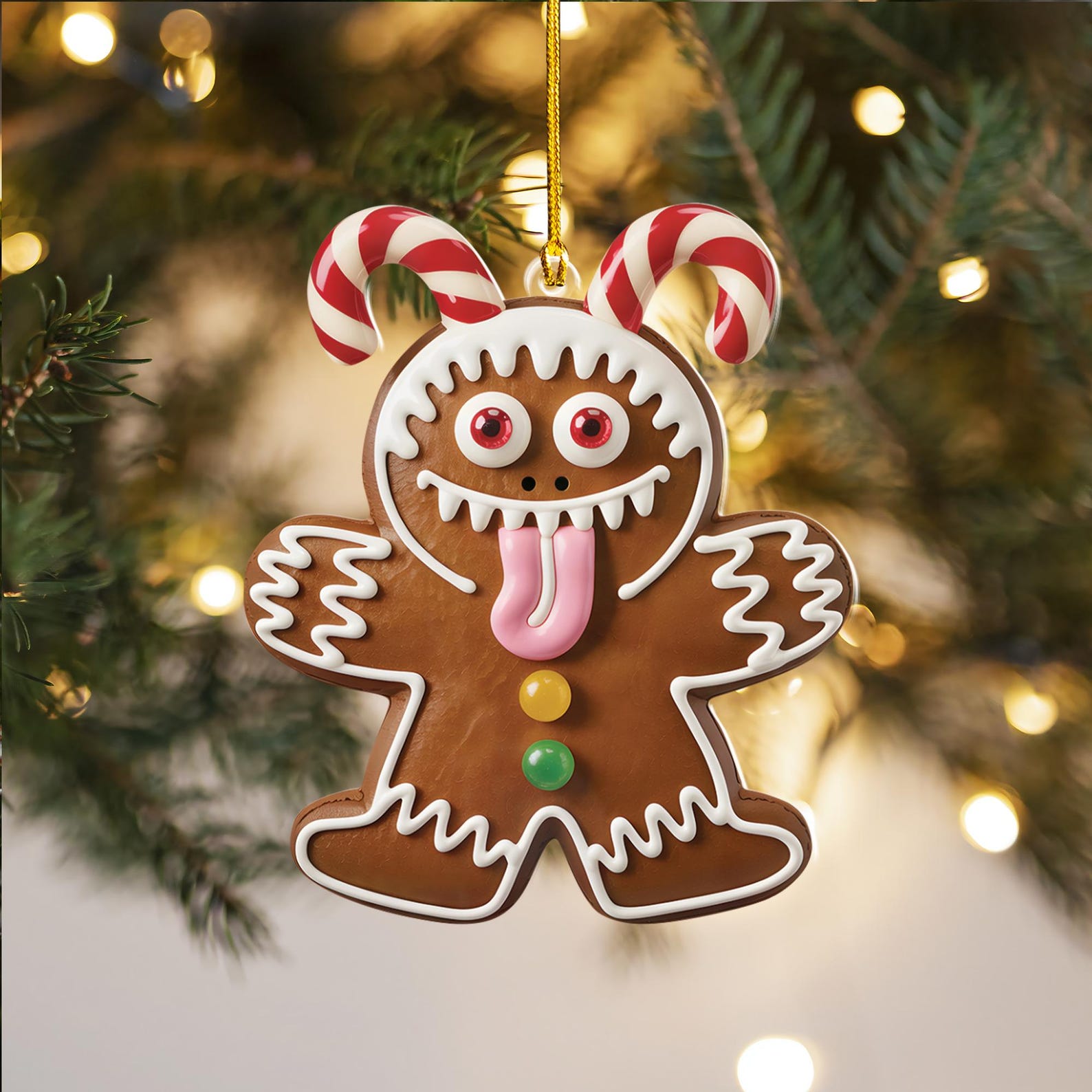 Krampus Gingerbread Christmas Ornament, Gingerman Krampus Xmas Decor ...