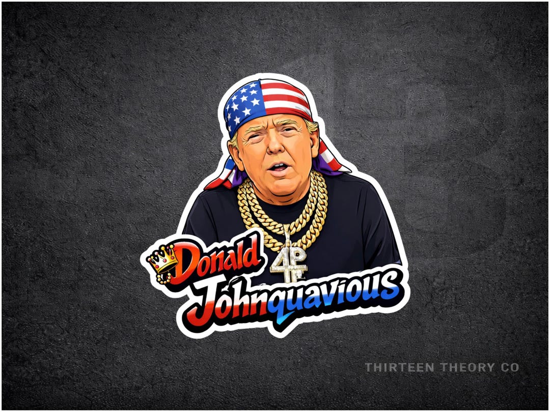 Funny Trump Meme Sticker | Donald Johnquavious Cartoon Decal ...