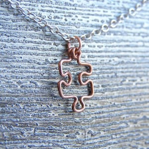 Small Copper Puzzle Pendant - Etsy