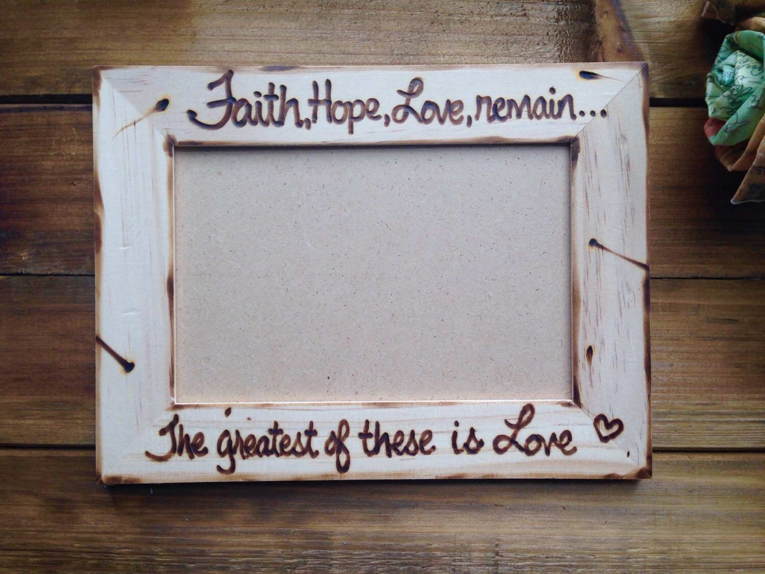Spiritual Religious Rustic Picture Frame Faith Hope Love | Etsy