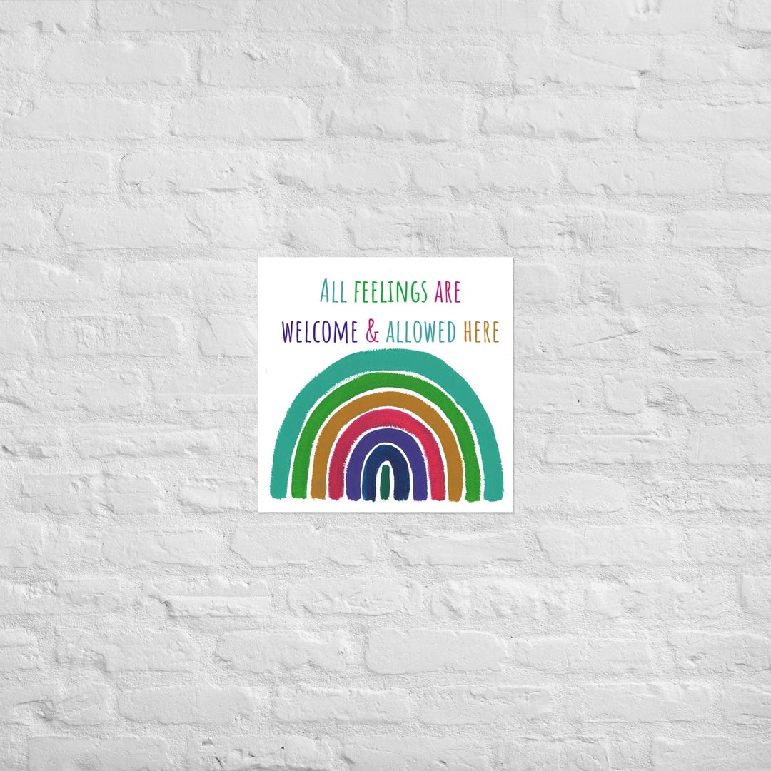 Abstract Art Print - Rainbow of Feelings WITH TEXT - Etsy