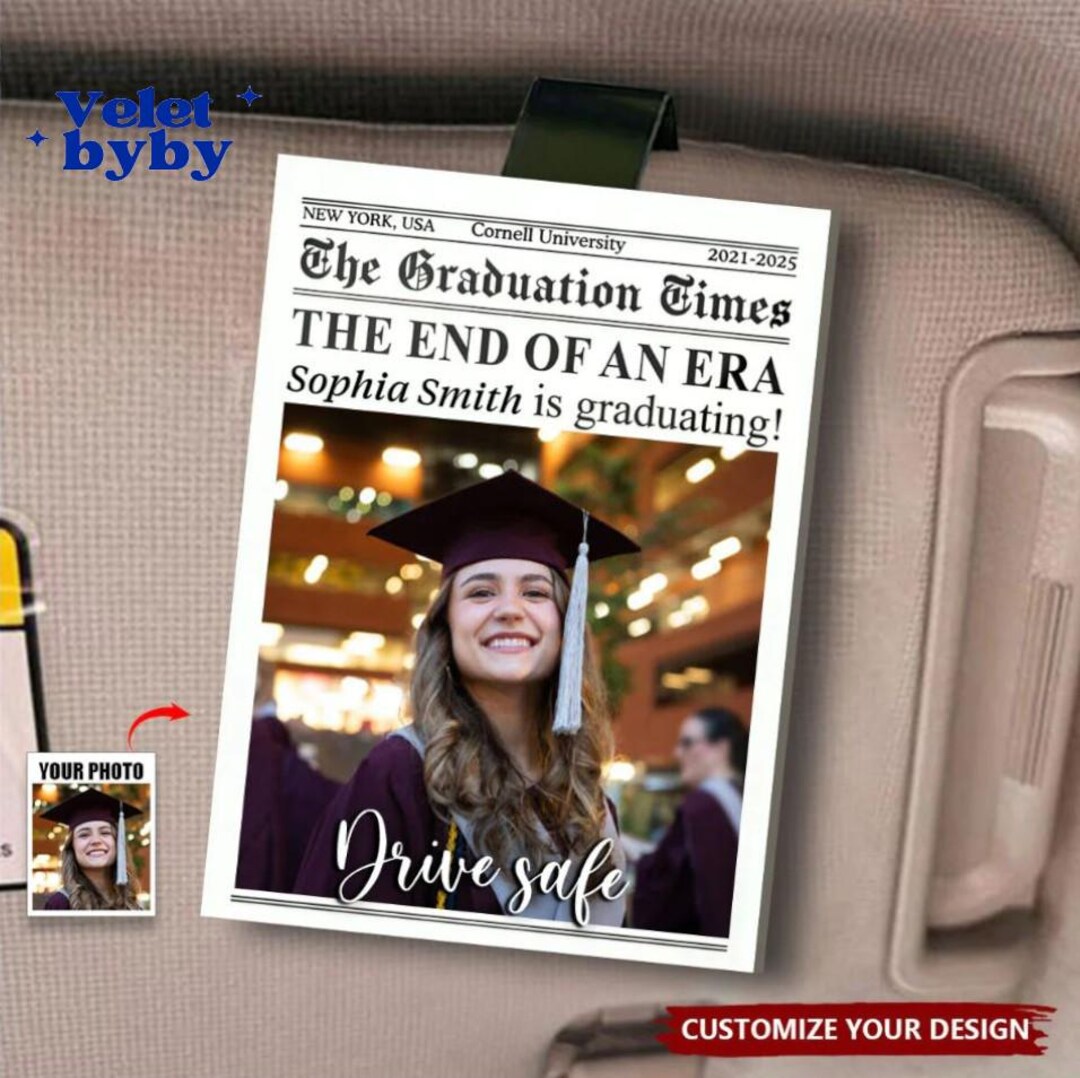 Graduation Gift Drive Safe the End of an Era - Personalized Car Visor ...