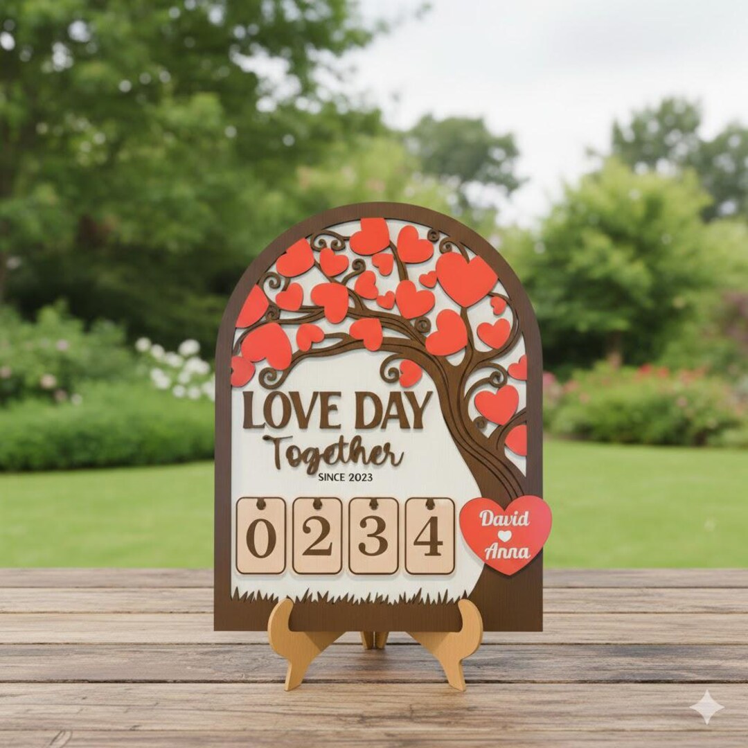 Personalized Love Days Counter Wood Sign,custom Anniversary Milestone ...