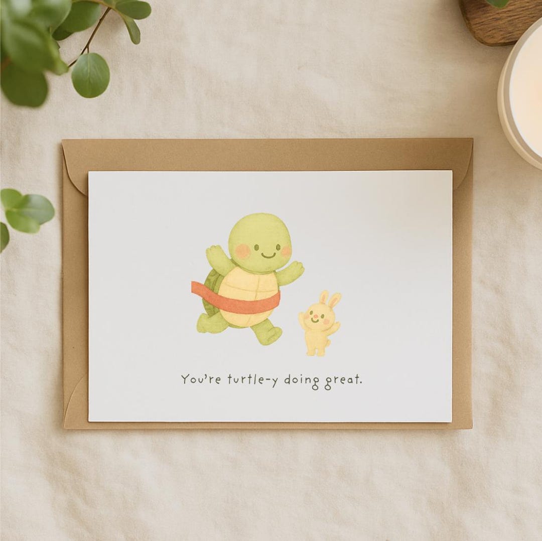 Printable Encouragement Card | Turtle Watercolor Art (instant Download ...