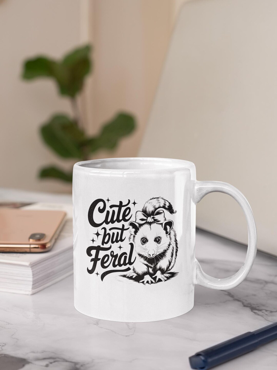But Feral Opossum Mug | Mischievous Animal Ceramic Coffee Cup - Etsy